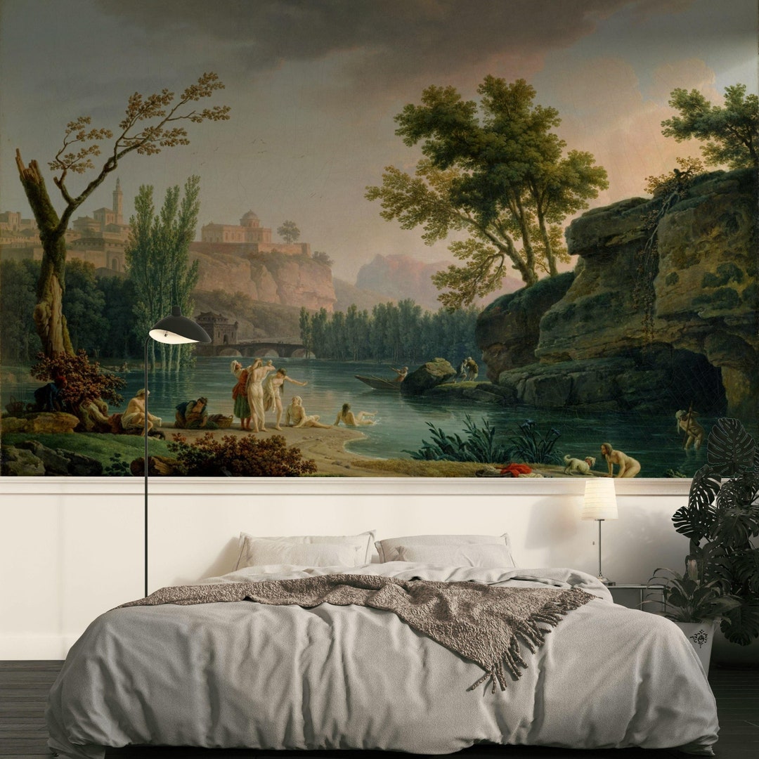 Historic Landscape Wallpaper 18th Century Pastoral Panorama Wall Mural ...