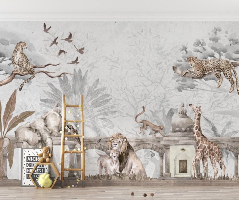 Wild African Animals Wallpaper / Abstract Wallpaper / - Etsy