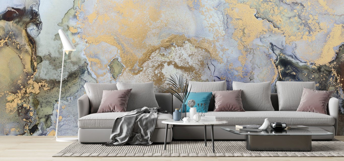 Colorful Marble Pattern Wallpaper Modern Art Wall Decor Luxury - Etsy