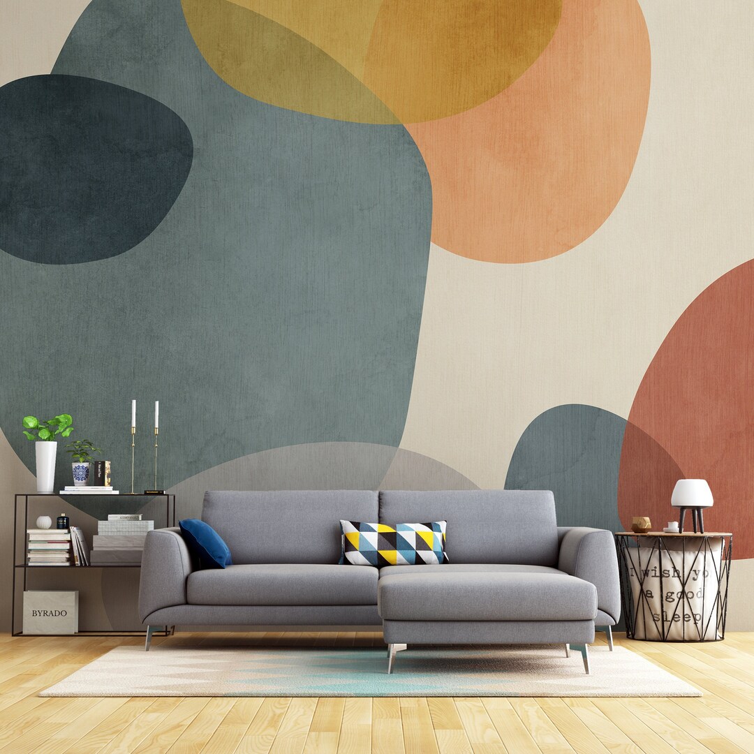 Geometric Abstraction Shapes Wallpaper Modern Art Wall Decor Removable ...