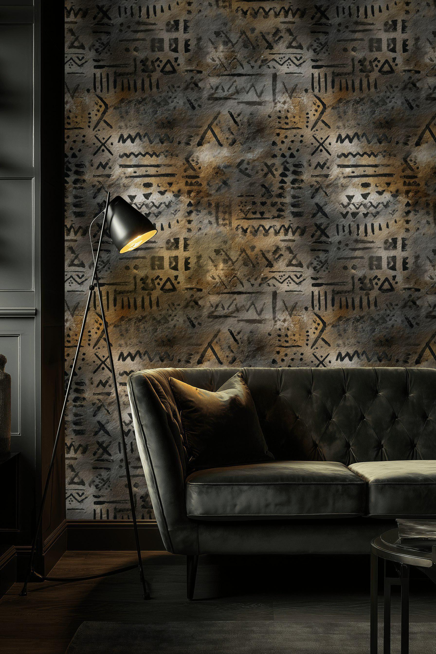 Tribal Mudcloth Wallpaper Earthy Removable Peel and Stick Ethnic Wall ...