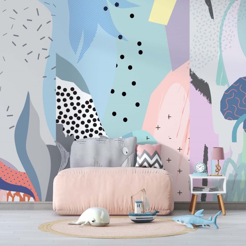 Kids Abstract Wallpaper - Etsy