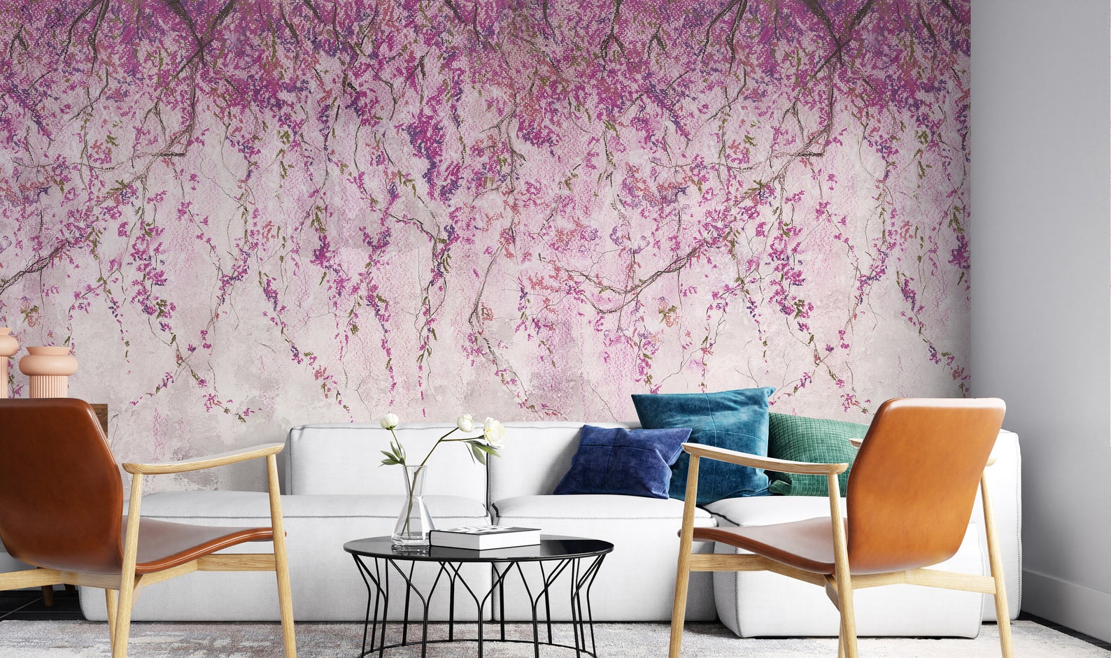 Sakura Flowers Wallpaper Cherry Tree Peel and Stick Wall Mural - Etsy