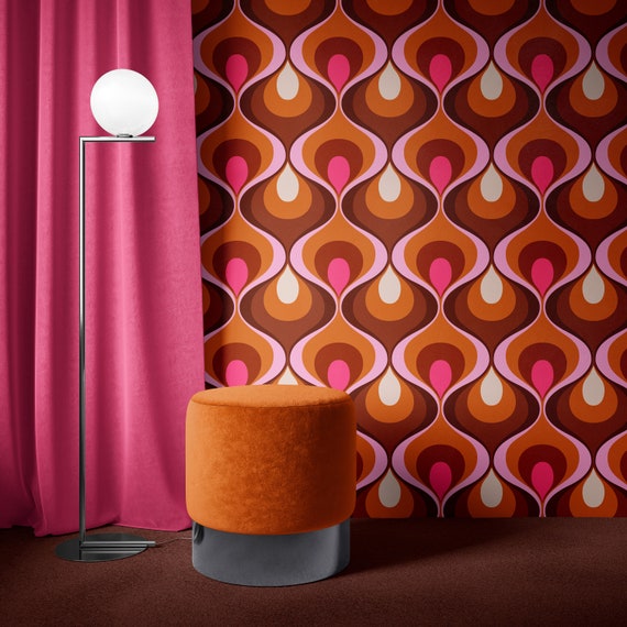 Hot Pink Vintage Wallpaper