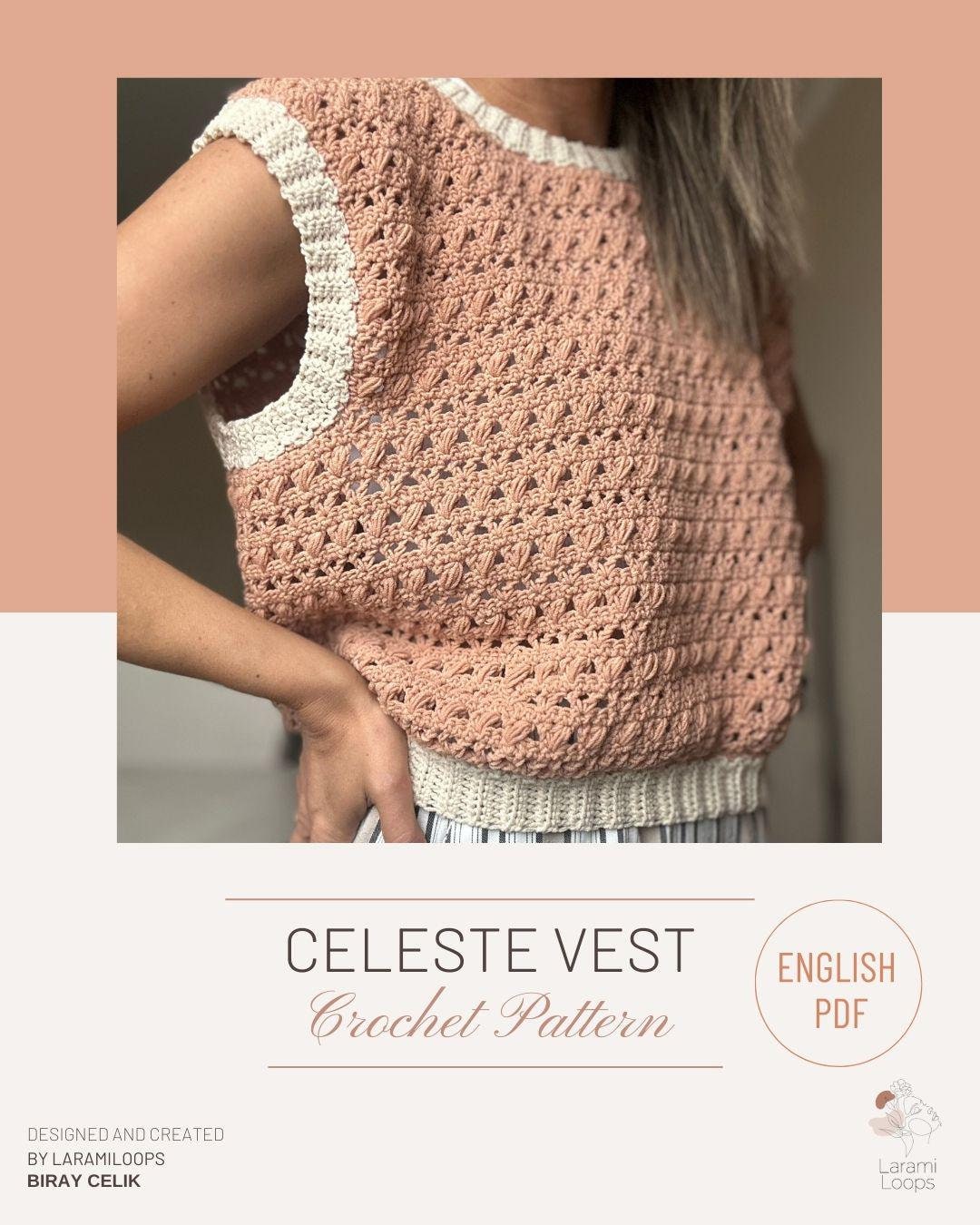 Celeste Vest Crochet Pattern (digital Download Only - English PDF Only) | Crochet Puff Stitch ...