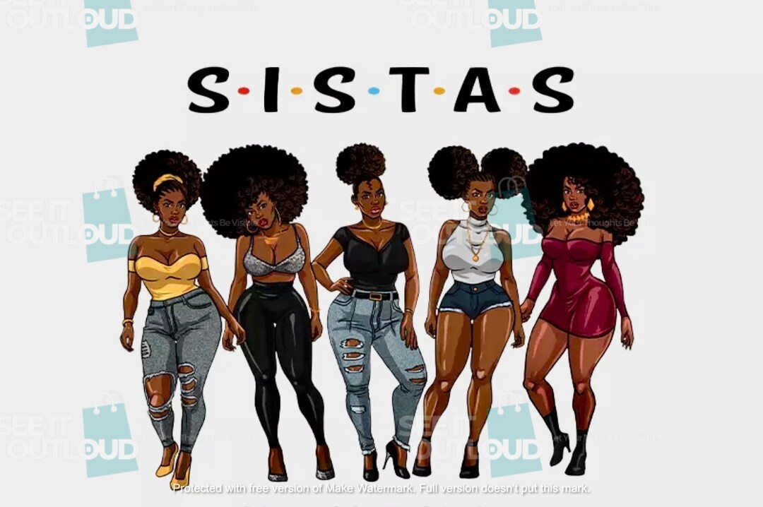 Sista Puffs, Ready to Press, DTF, Brown Skin, Afro Puff, Girlfriends ...