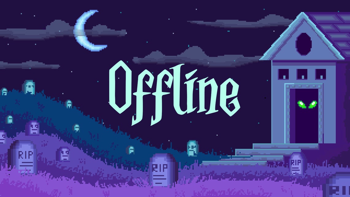 Pixel Art Graveyard Twitch Animated Overlays, Creepy Cute Twitch ...