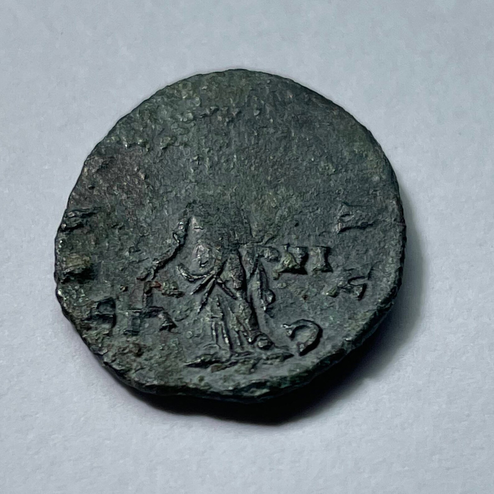 Antike römische Bronze Münze Echte Münze abgebildet 1500 Jahre alt ...