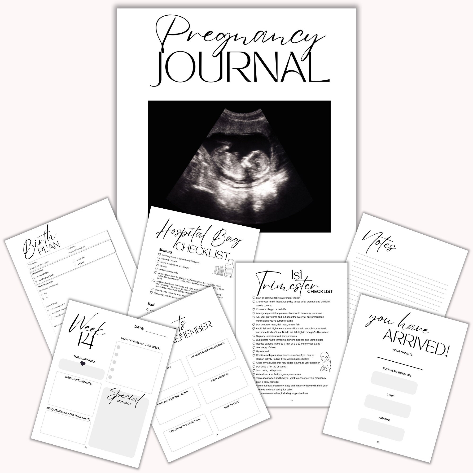 Pregnancy Journal, Printable, PDF, Digital Download, Pregnancy Diary ...