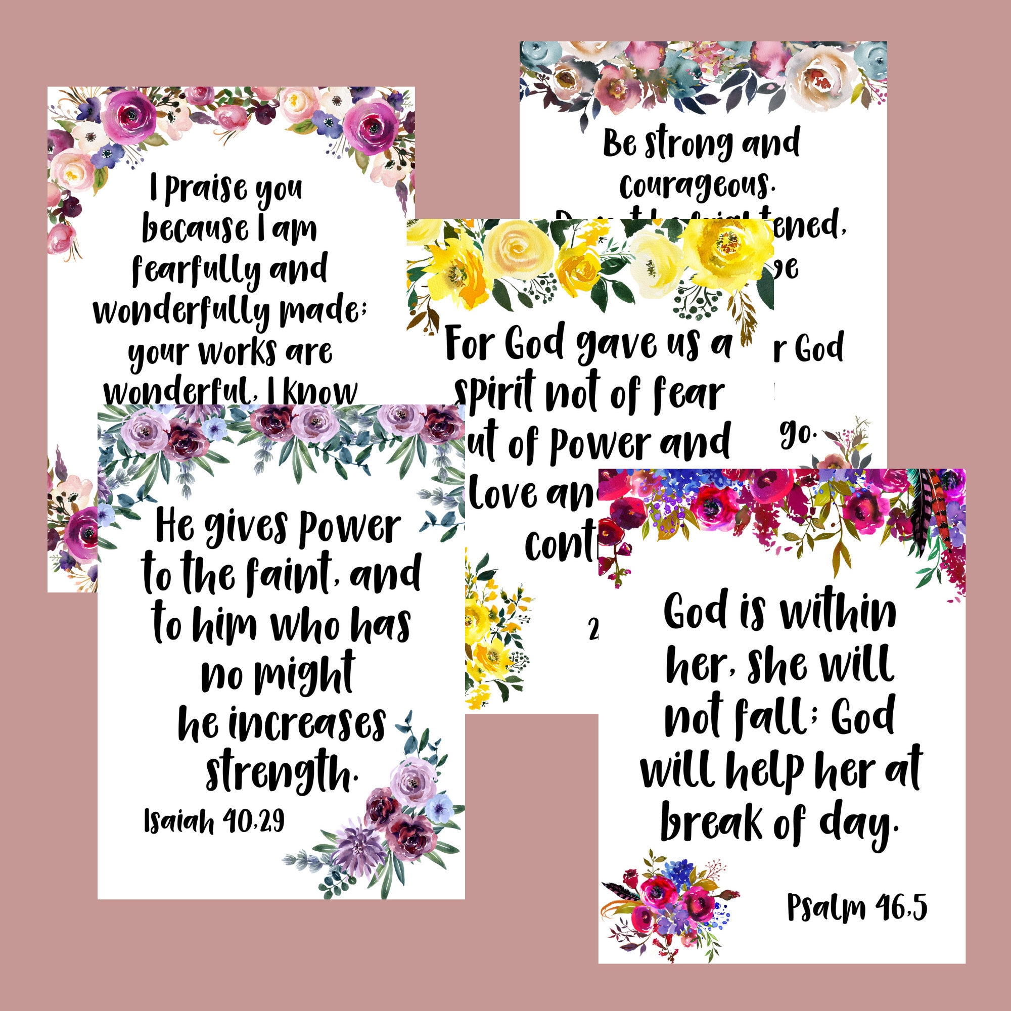 12 cartas de versículos bíblicos imprimibles, etiquetas de colgar ...