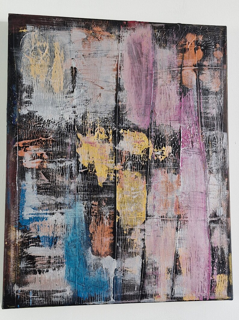 Original Abstract Art Painting Canvas, Deep Edge 40 X 51cm, Stunning ...