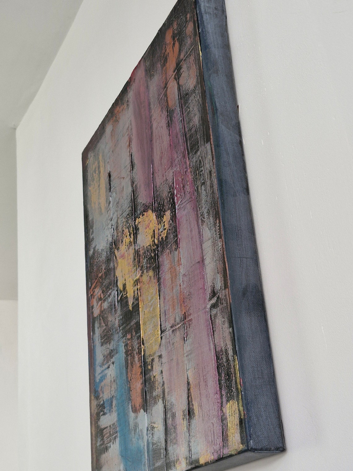 Original Abstract Art Painting Canvas, Deep Edge 40 X 51cm, Stunning ...