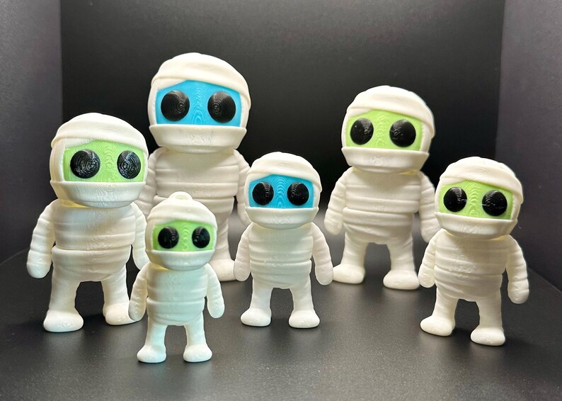 3D Printed Articulated-fidget Mummy Family With Complimentary Keychain ...