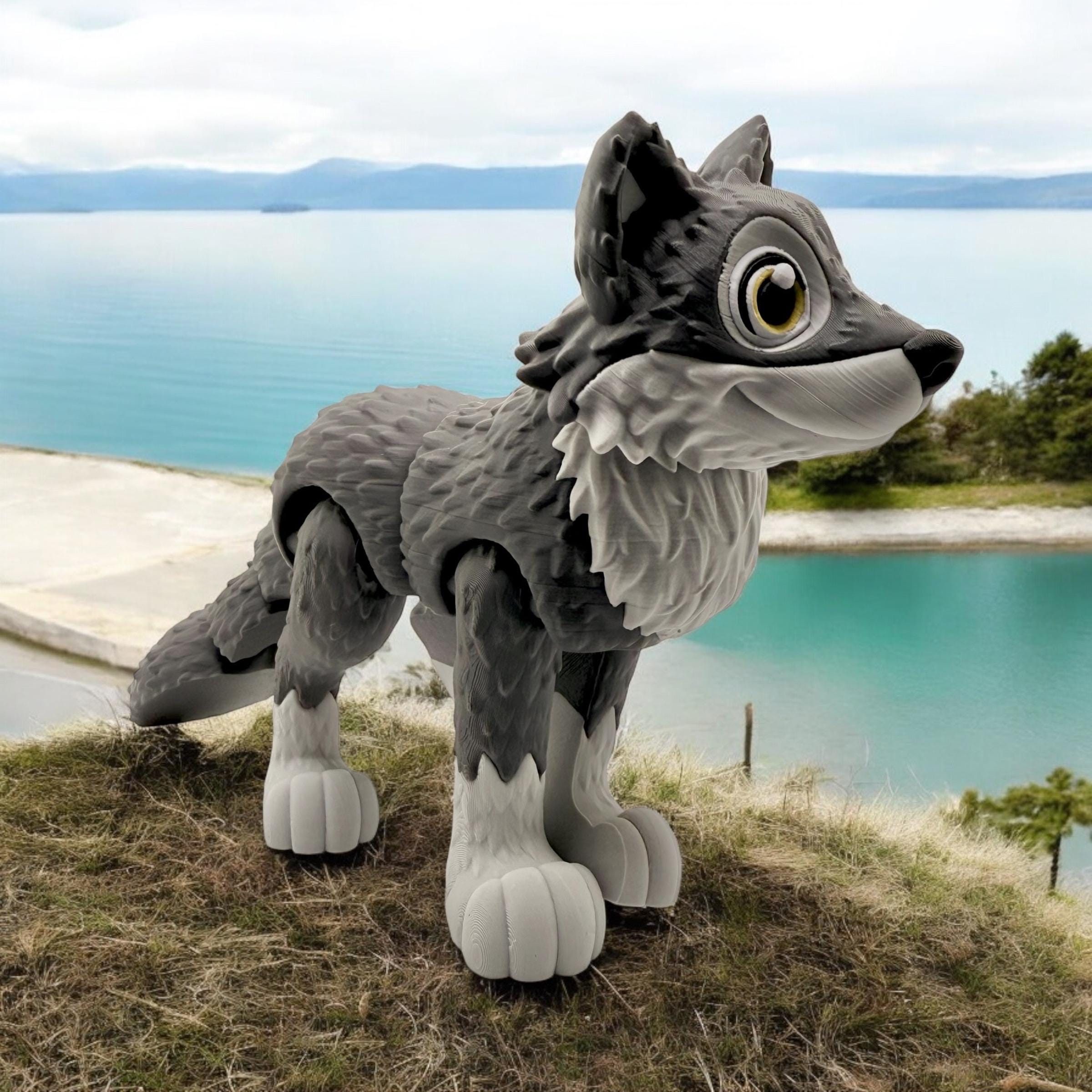 Wolf - 3D Printed Articulated Gray Wolf - Etsy