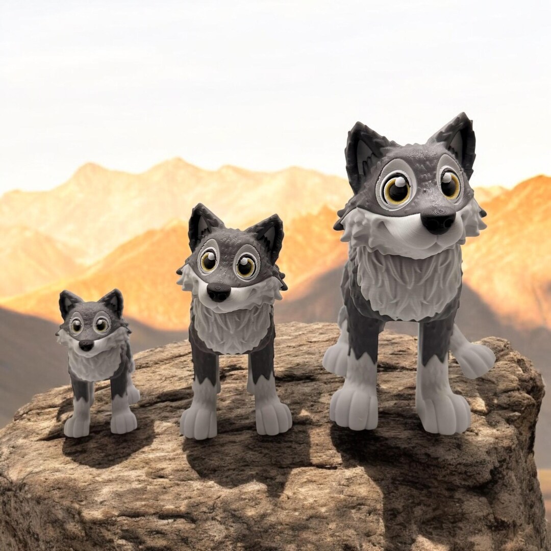 Wolf - 3D Printed Articulated Gray Wolf - Etsy