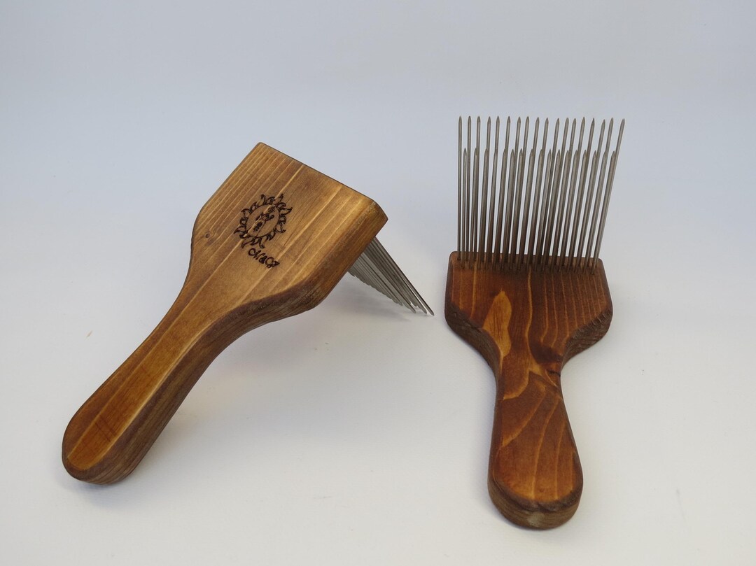Wool Combs for Super Fine Wool, Double Row, Set of 2 Hand Combs, Fiber ...