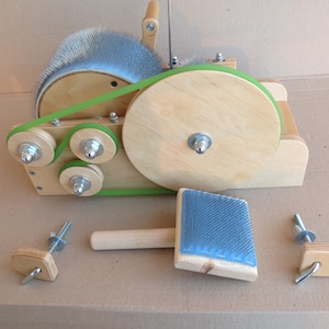 Wooden Mini Drum Carder for Wool Fiber Combing Cardings Blending Board ...