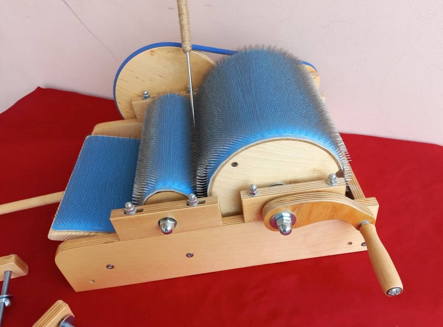Wooden Drum Carder for Wool Fiber Combing Cardings Blending - Etsy