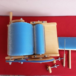 Wooden Drum Carder for Wool Fiber Combing Cardings Blending Board - 120 ...