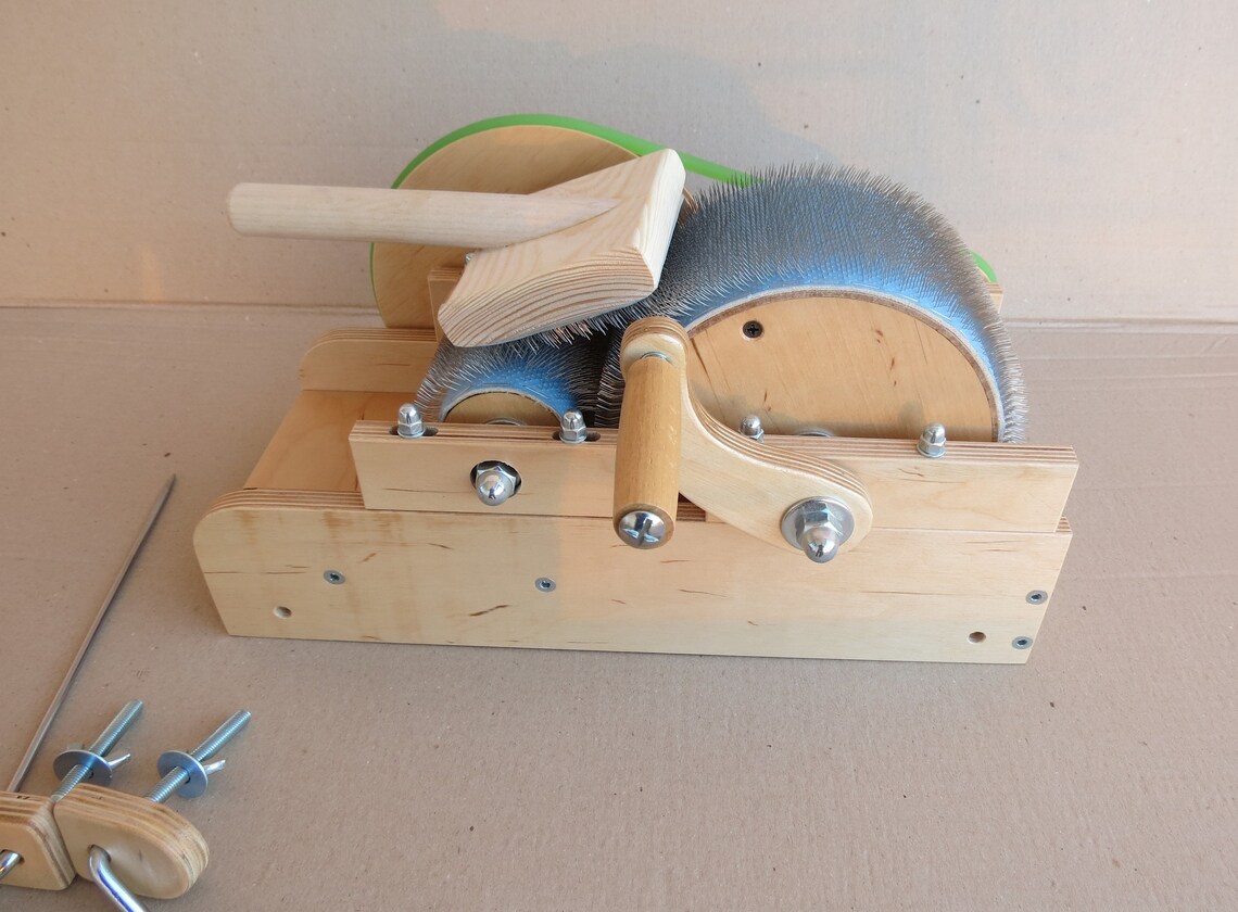 Wooden Mini Drum Carder for Wool Fiber Combing Cardings - Etsy