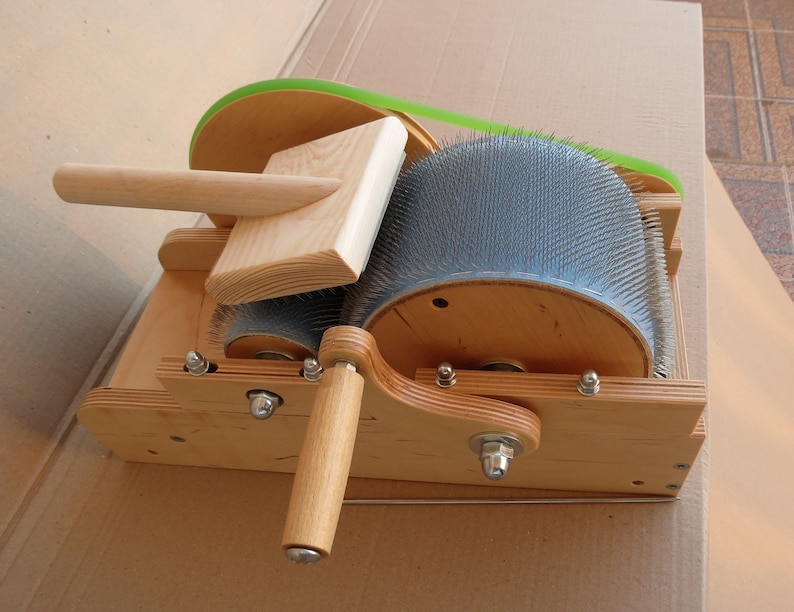 Wooden Mini Drum Carder for Wool Fiber Combing Cardings - Etsy