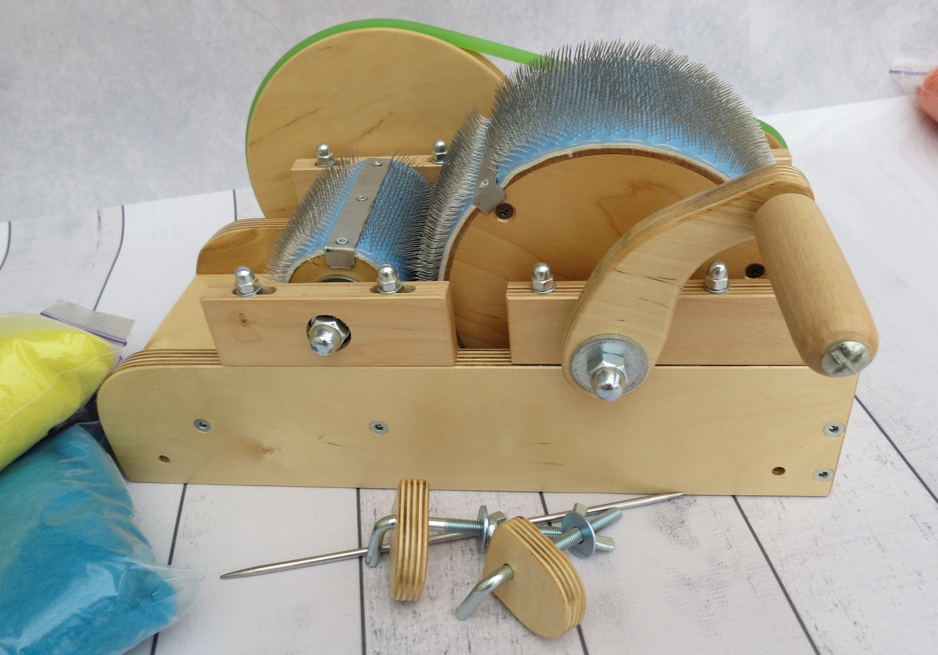 Wooden Mini Drum Carder for Wool Fiber Combing Cardings - Etsy UK
