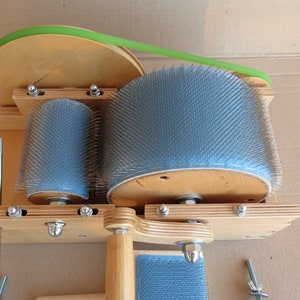 Wooden Mini Drum Carder for Wool Fiber Combing Cardings Blending Board ...