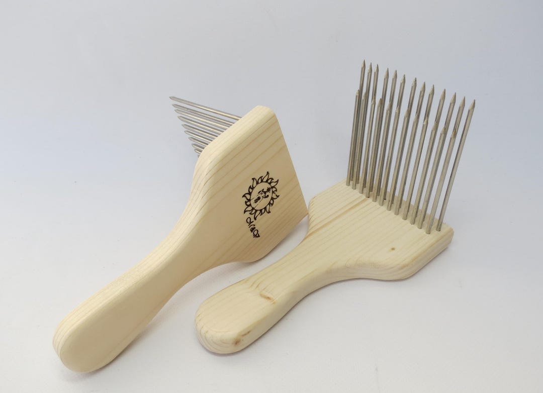 Wool Combs for Fine Wool , Double Row , Set of 2 Hand Combs , Fiber ...