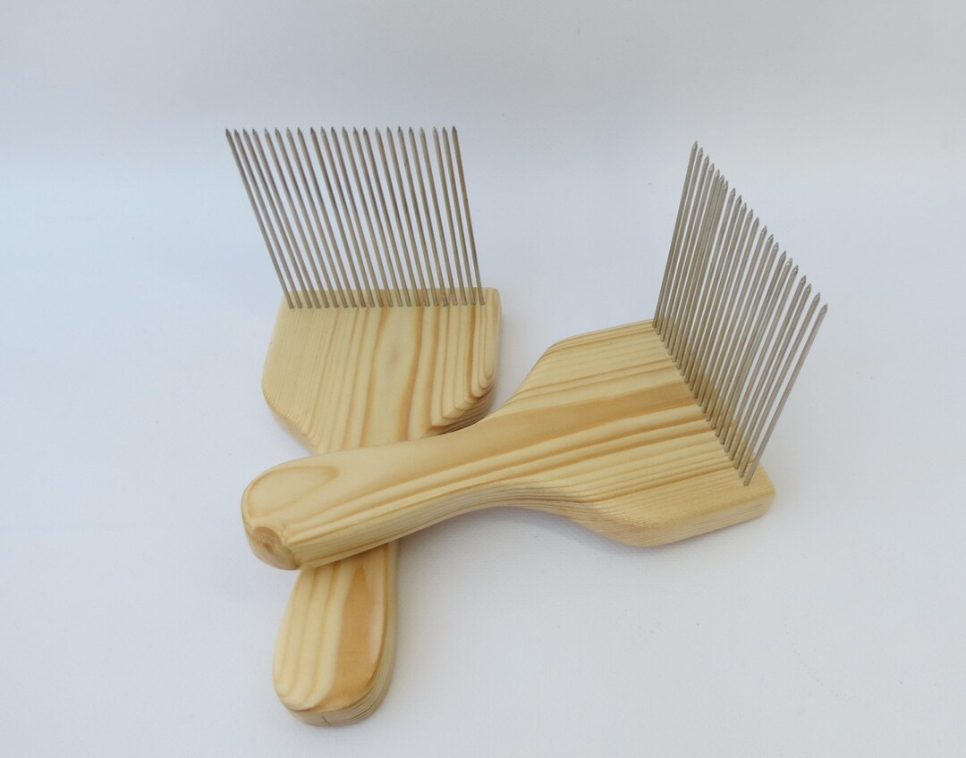 Wool Combs for Super Fine Wool, One Row, Set of 2 Hand Combs, Fiber ...