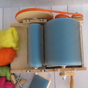 Wooden Drum Carder for Wool Fiber Combing Cardings Blending Board - 120 ...