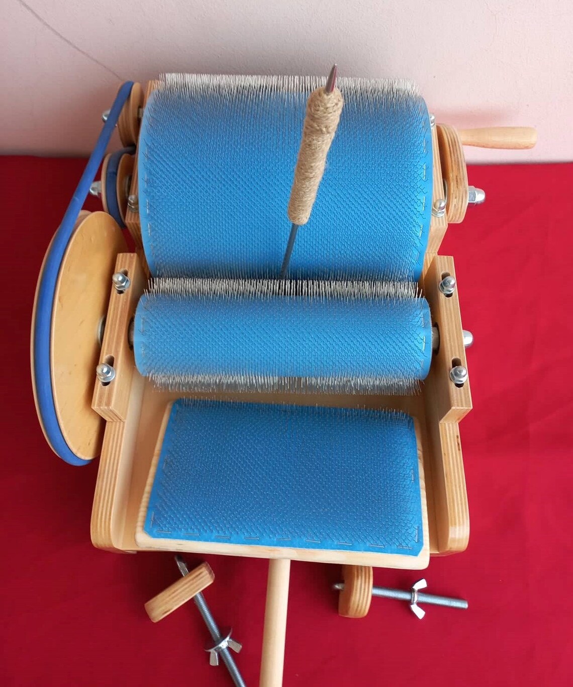 Wooden Drum Carder for Wool Fiber Combing Cardings Blending - Etsy