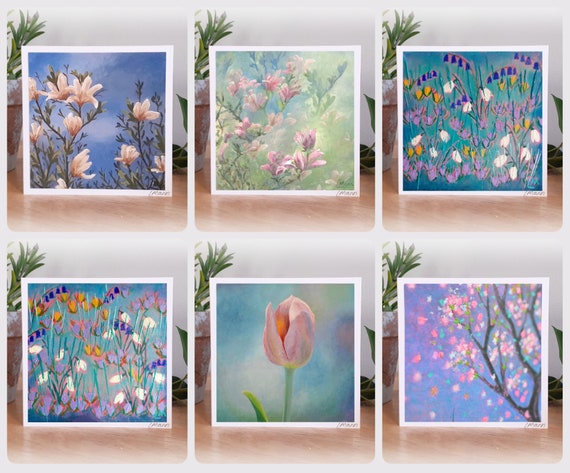 Set of Notecards Spring Cards Flower Card Pack Mini Cards | Etsy