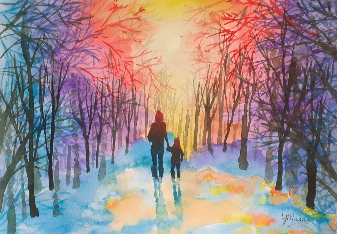Snow Scene Print, A4 Size Print, Winter Woodland Art - Etsy