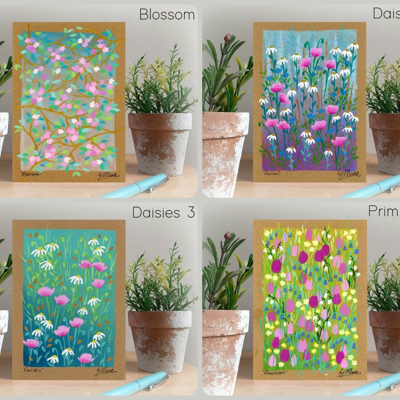 Hand Painted Cards - Etsy