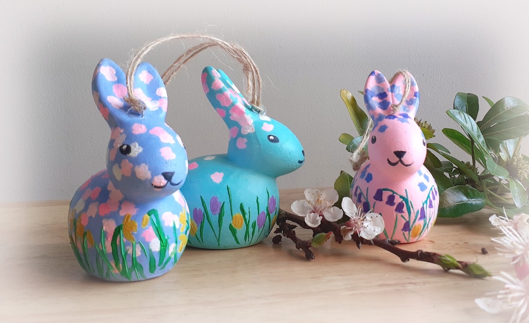 Easter Bunny, Hand Painted, Ceramic Easter Decoration - Etsy