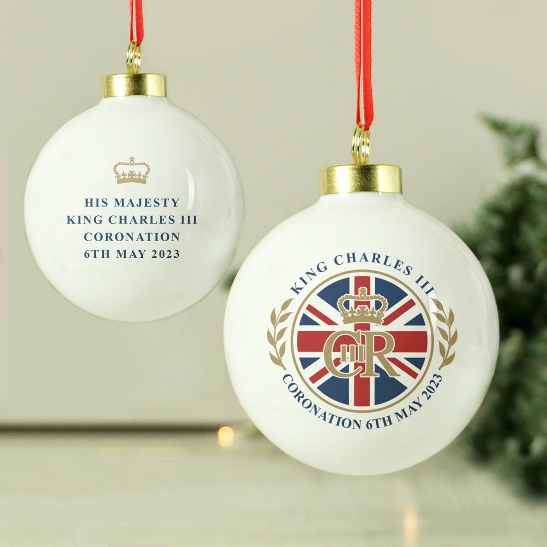 Coronation Souvenir Bauble Gift, Personalised King Charles Iii British ...