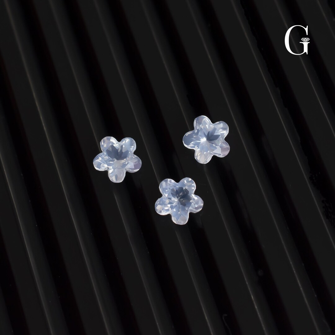 On Order • Moon Quartz Five Petal Flower Natural Gemstone Cut Stone | 8 ...