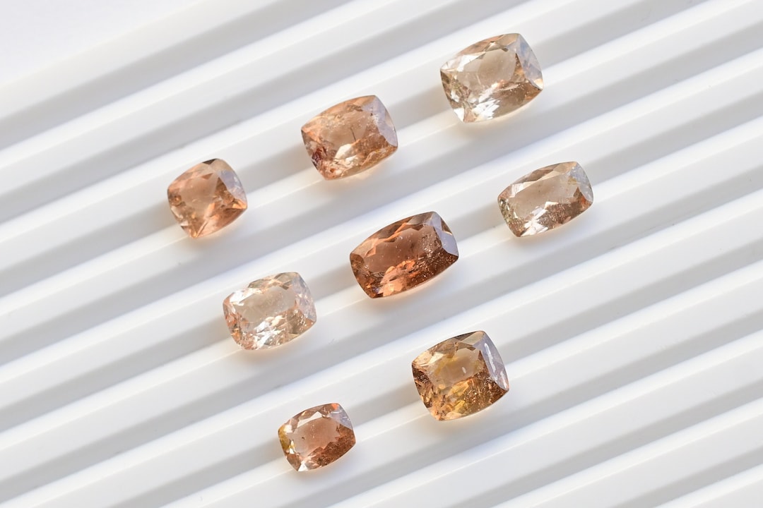 Imperial Topaz Cushion Cut Stone Faceted Natural Gemstone | Topaz for ...