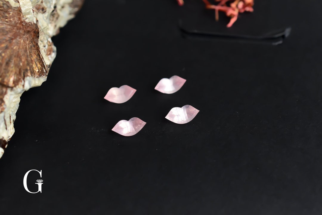 Buy On Order Rose Quartz Lip Natural Gemstone Concave Cut Stone 6x12x4 ...