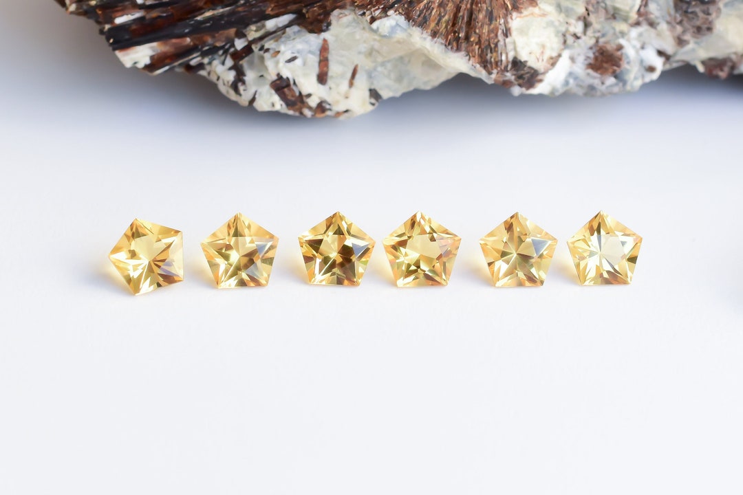 Natural Citrine Quartz Pentagon Star Cut Stone | Ready to Ship | High ...