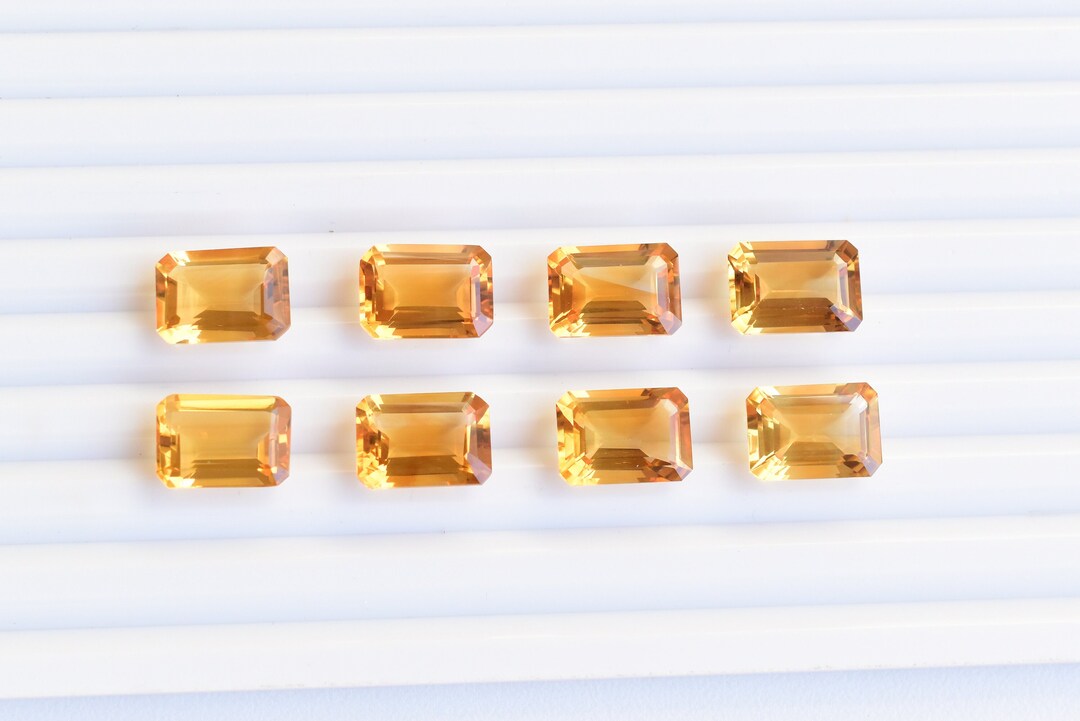Citrine Octagon Cut Stone Natural Gemstone Cut Stone | 14x10x6.5 MM ...