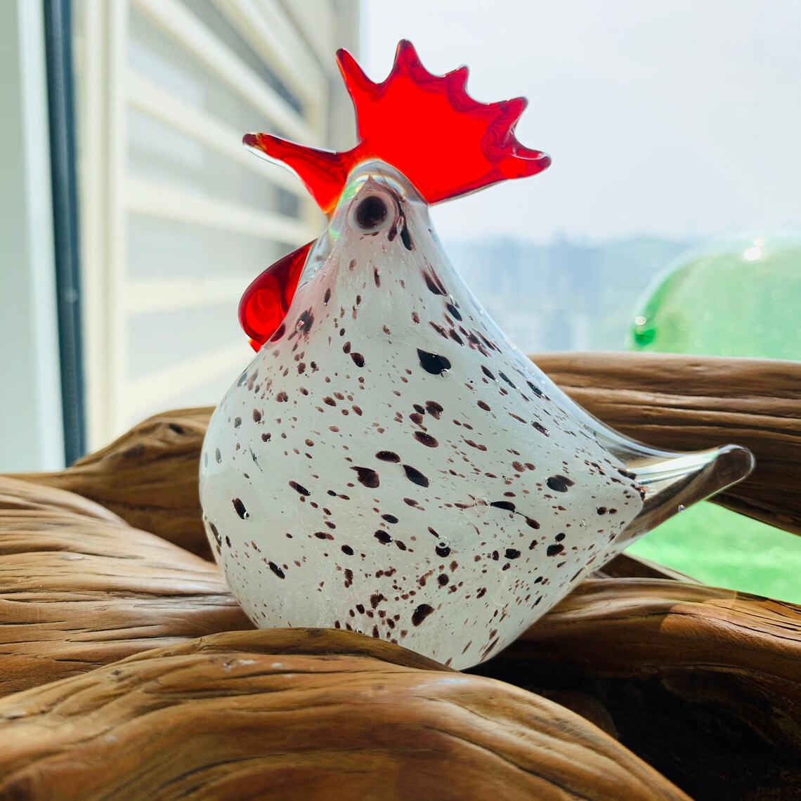 Handmade Blown Glass Chicken Sculpture Artistic Glass Rooster | Etsy