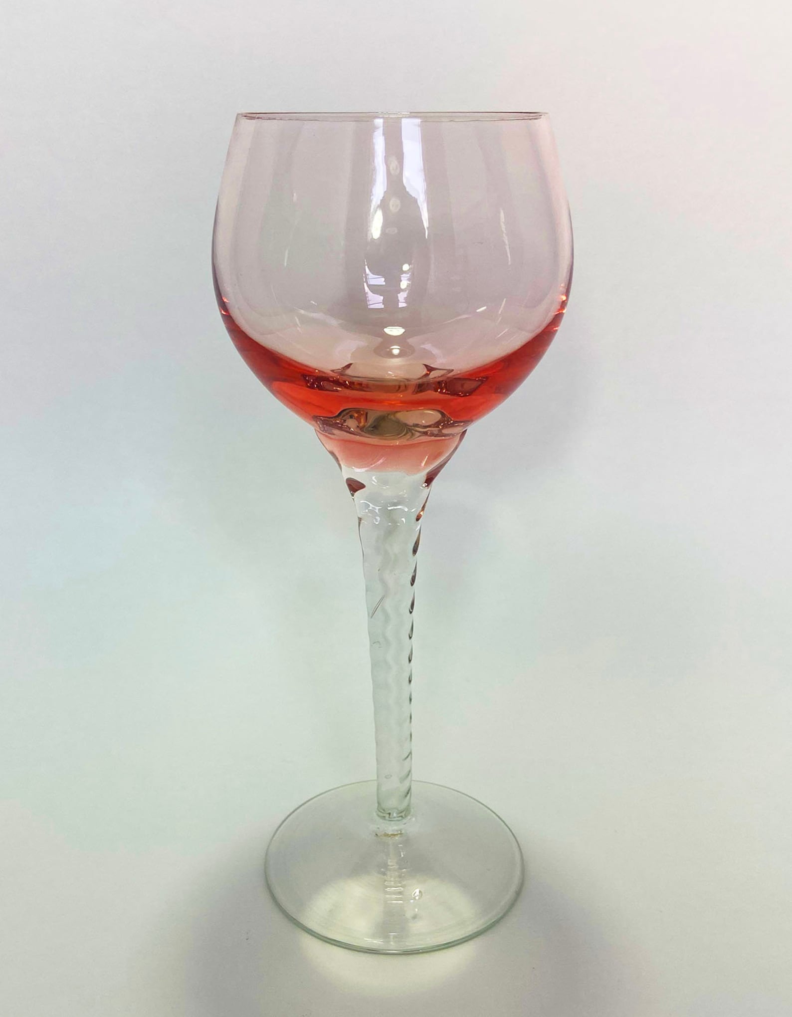 Vintage Multi Colored Twisted Stem Wine Glasses Set Of 6 Etsy