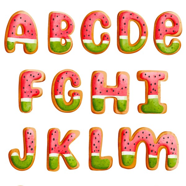 Watermelon Alphabet - Etsy