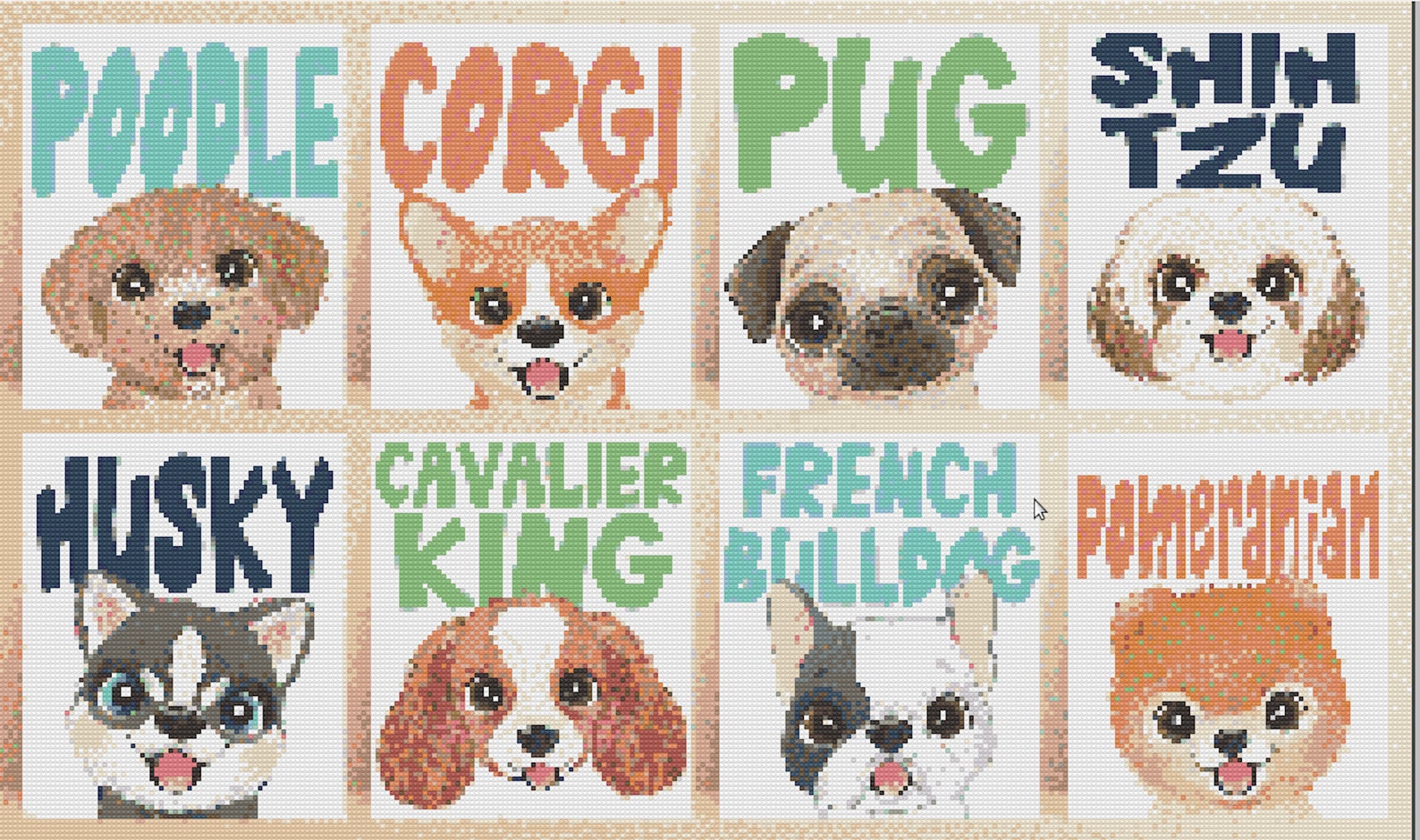 12 Dogs Cross Stitch Patterns Printable Animals PDF Patterns - Etsy