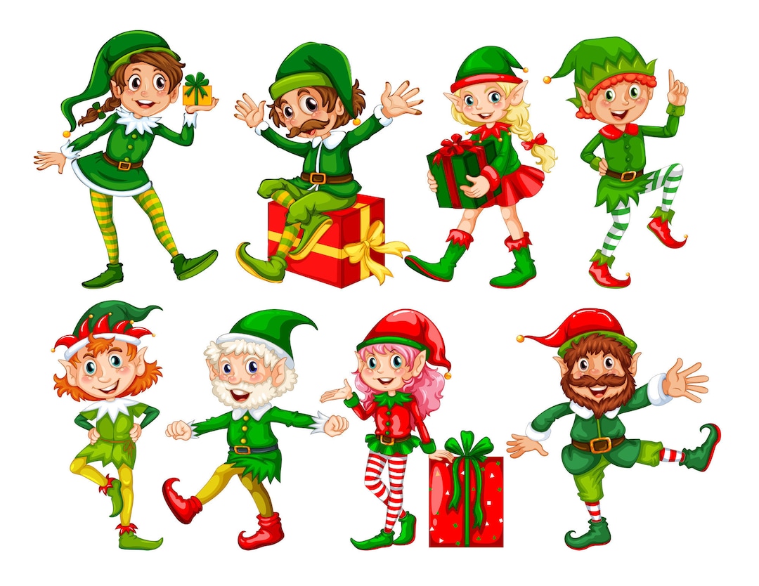 Christmas Elves Cross Stitch Patterns, 8 Elves Printable PDF Patterns ...