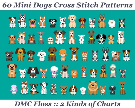 60 Mini Dogs Cross Stitch Patterns Printable PDF Patterns 2 - Etsy