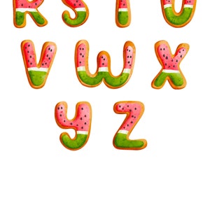 Watermelon Cross Stitch Alphabet PDF Pattern, Printable Pattern, Color ...
