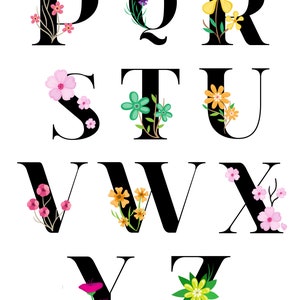 Floral Cross Stitch Alphabet PDF Pattern, Printable Pattern, Color ...