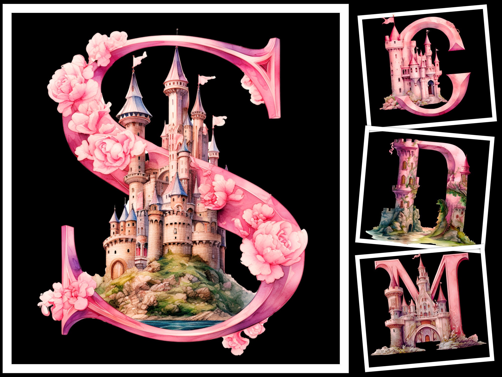 Pink Princess Castle Cross Stitch Alphabet, 27 Pink Palaces PDF ...